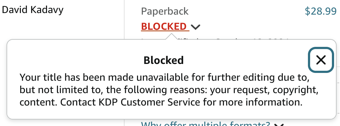 So Amazon has blocked your book. Now what?